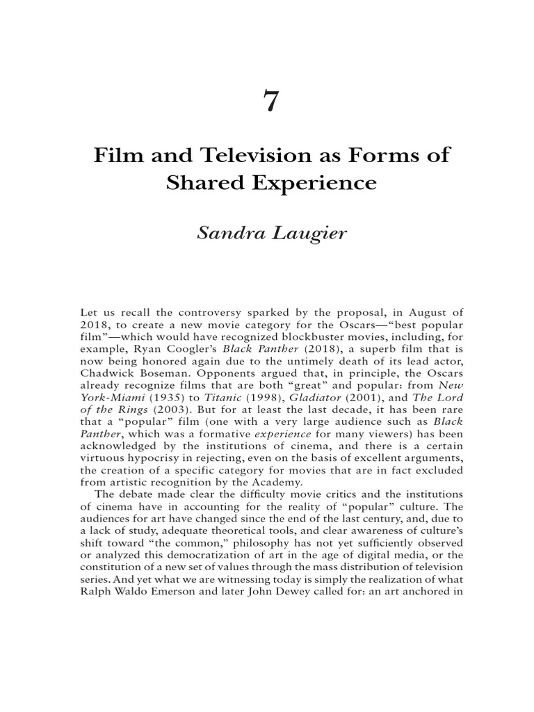 Thinking Film Philosophy at The Movies - (Chapter 7 Film and Television ...