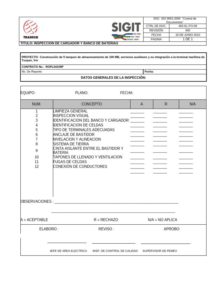 482-El-Fo-008 Formato - Tradeco - para Cargador y Banco de Baterias | PDF