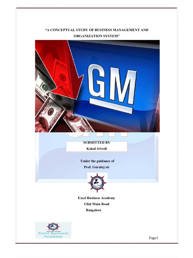 GM - General Motors Project | PDF | Partnership | Sole Proprietorship