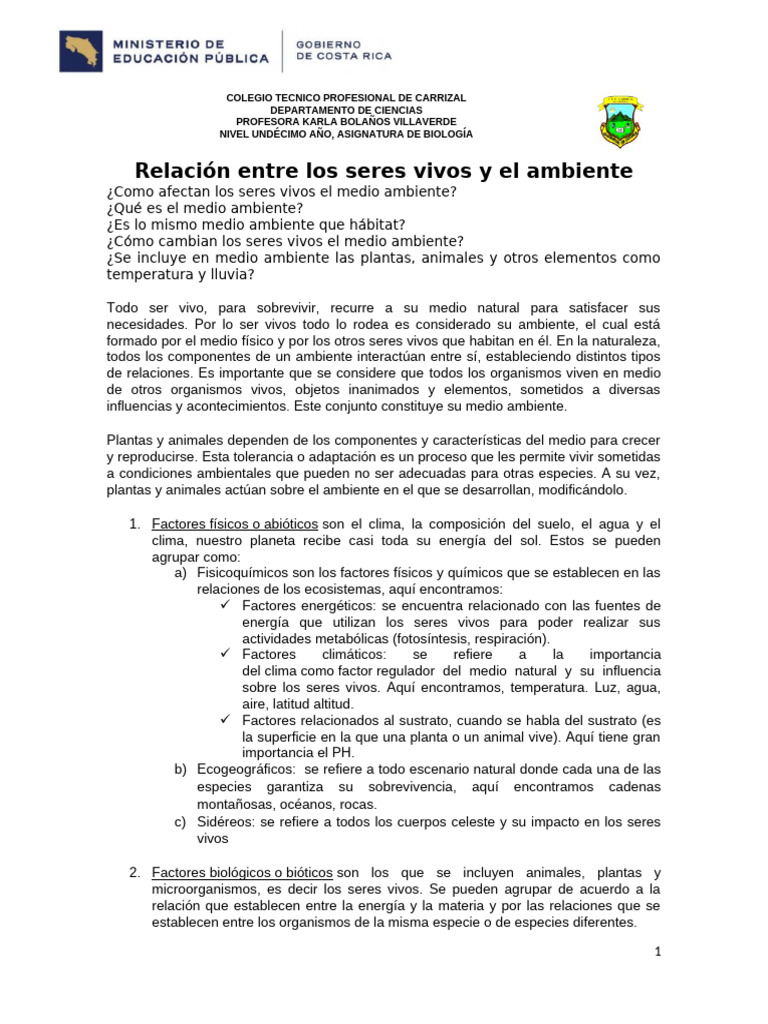 Tema 2. Ecología | PDF