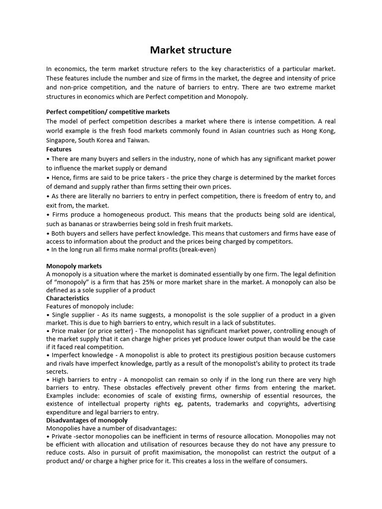 Market Structure | PDF