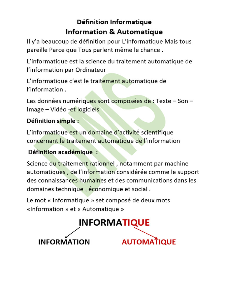 Définition Informatique | PDF