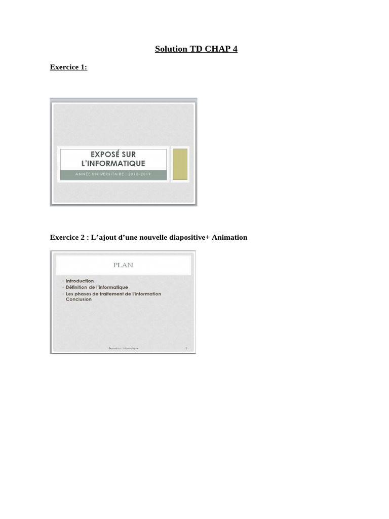 Solution TD CHAP 4 | PDF