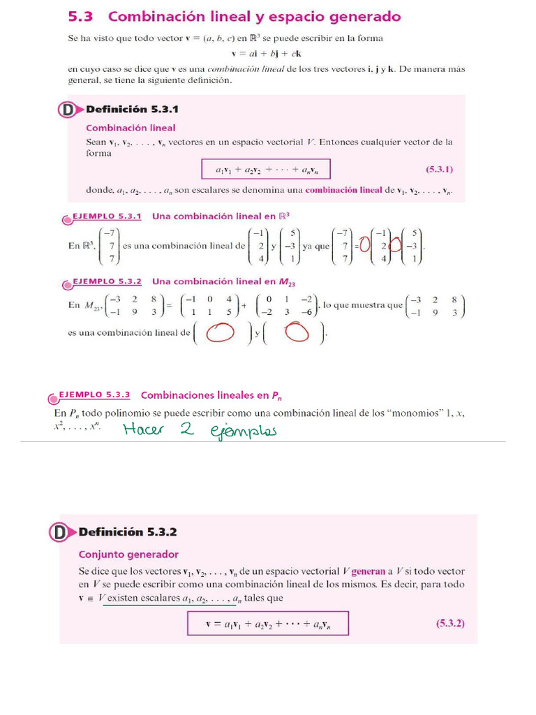 Combinacion Lineal | PDF