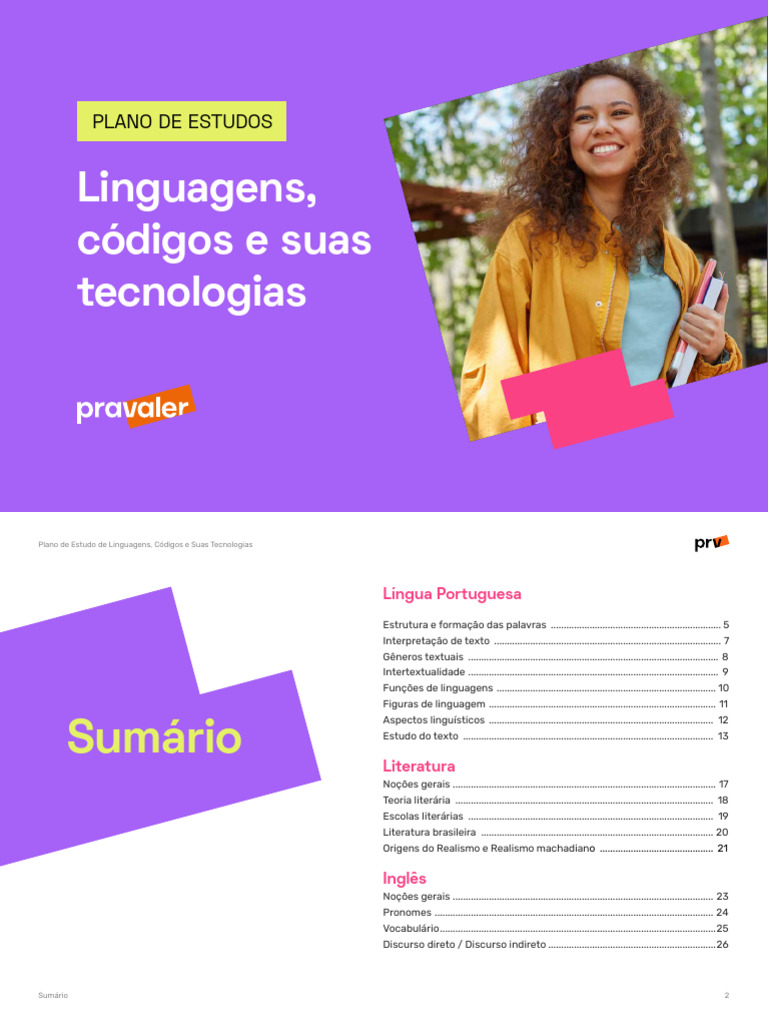 PRV Plano Estudo Linguagens | PDF