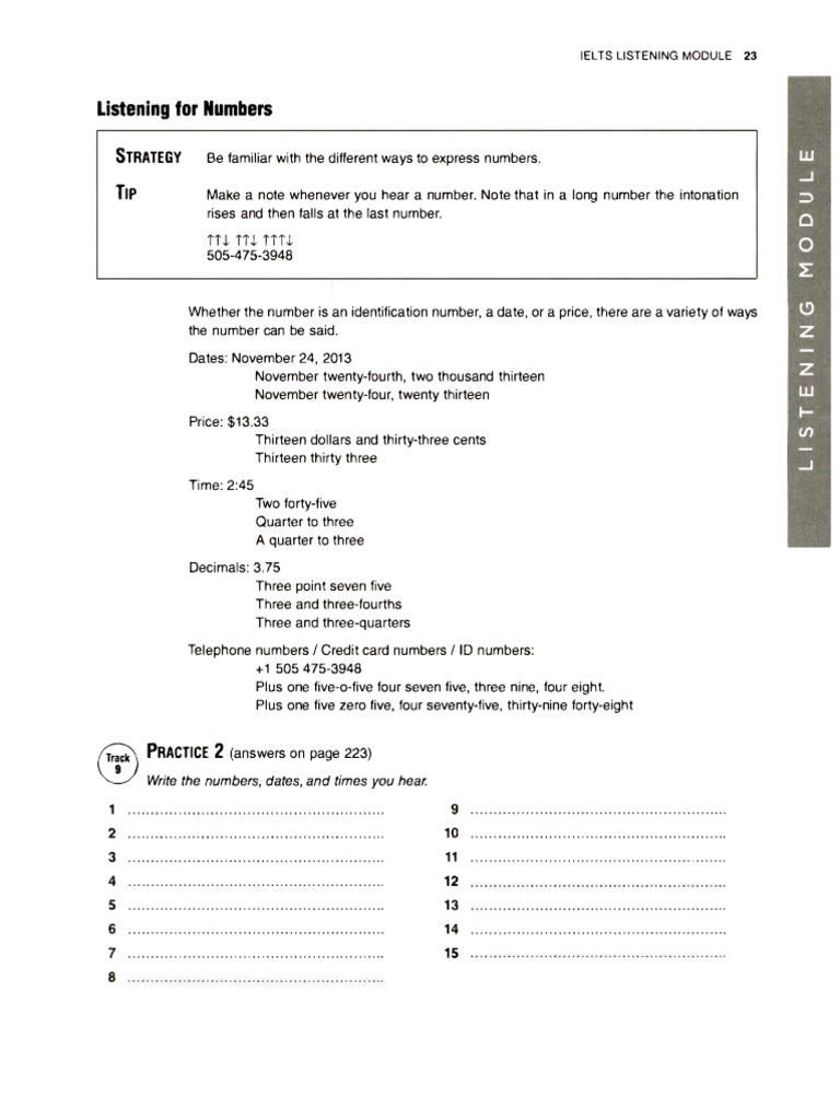 02 Listening for Numbers | PDF
