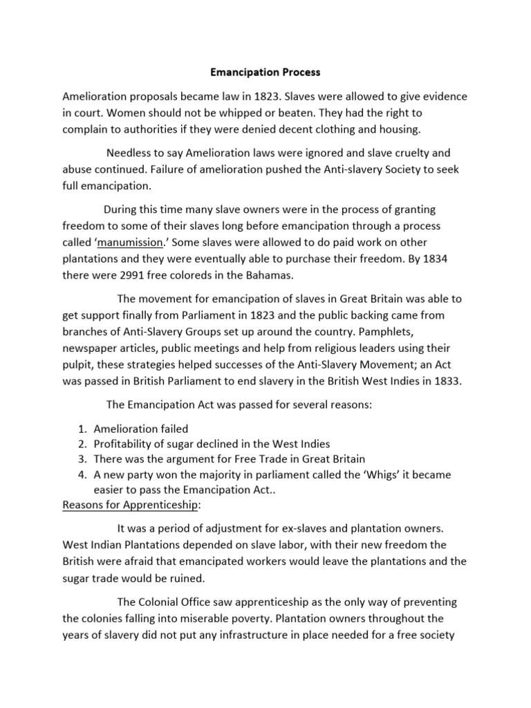 Emancipation Process | PDF