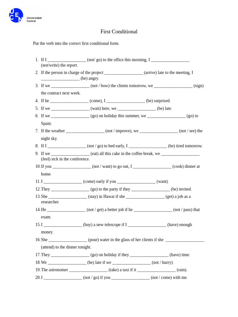 First Conditional Ingles IV Unit 1 | PDF