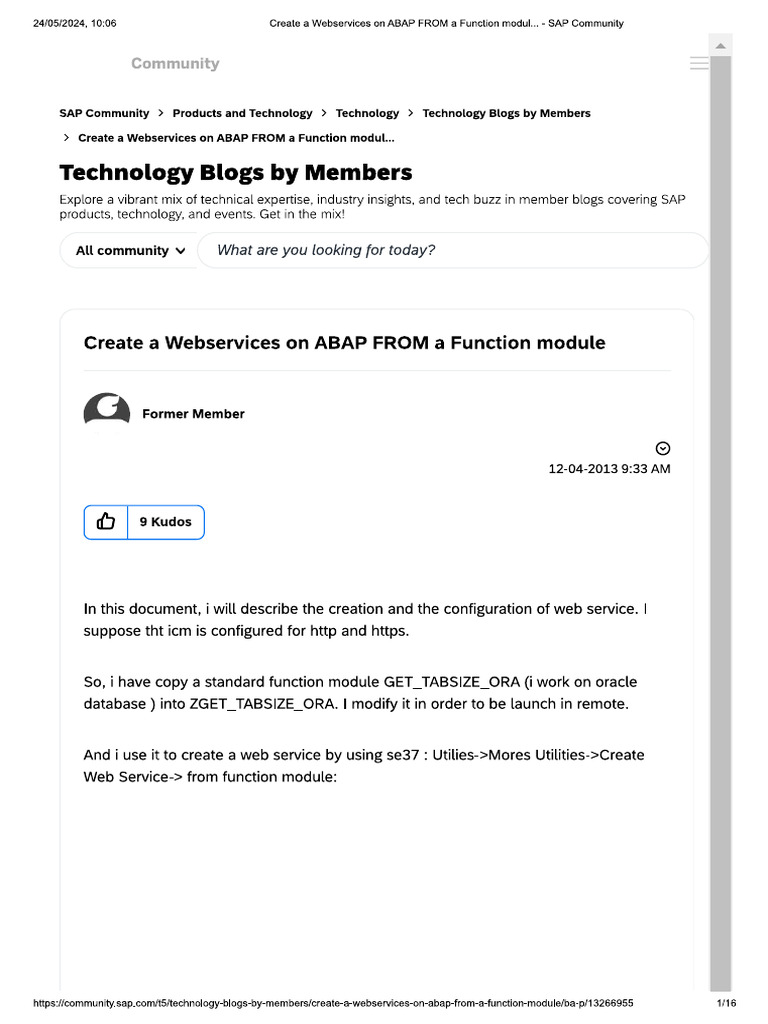 Create A Webservices On ABAP FROM A Function Module | PDF