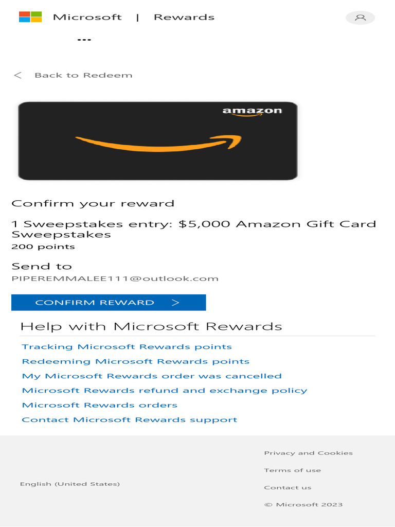 Microsoft Rewards Redemption | PDF