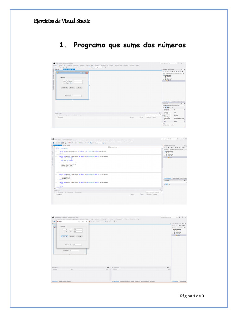 Ejercicios visual studio | PDF