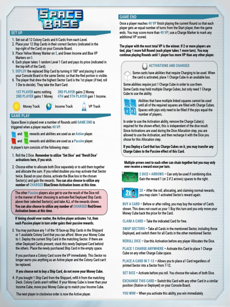 ACTION ANDY - Space Base Complete Compact Rules V2 | PDF