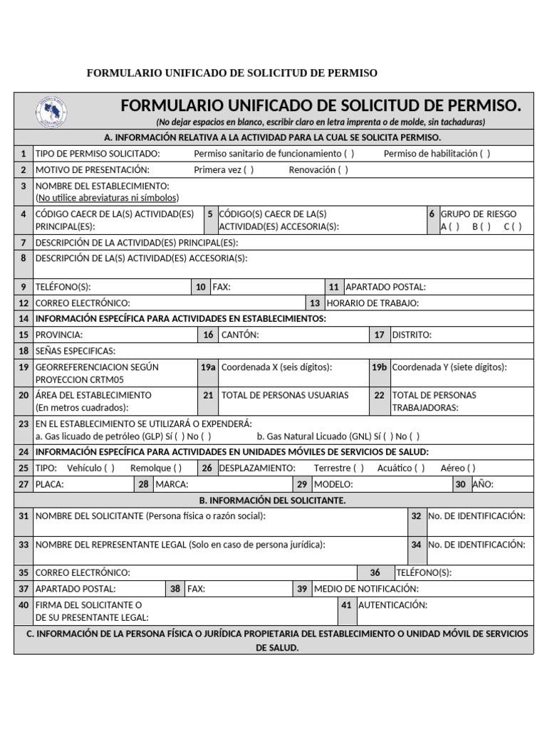 Anexo 1 Formulario Unificado | PDF