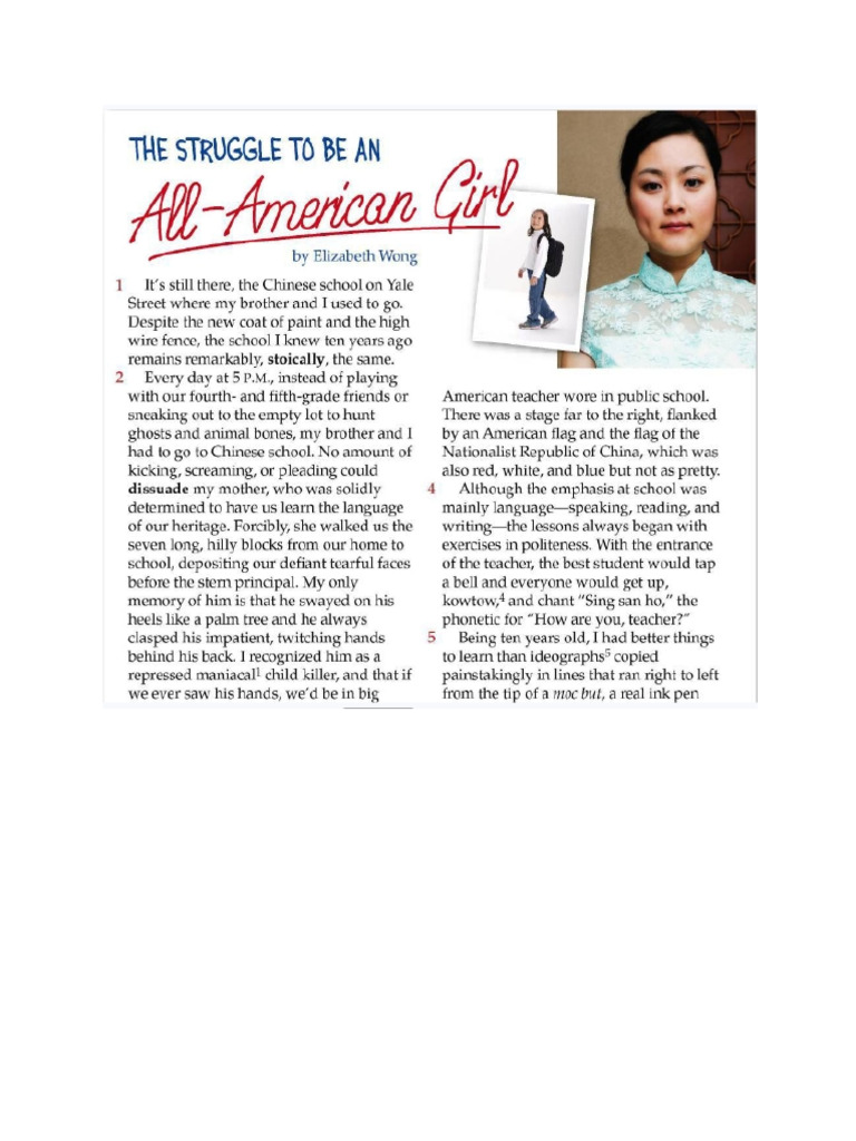 The Struggle To Be An All-American Girl | PDF