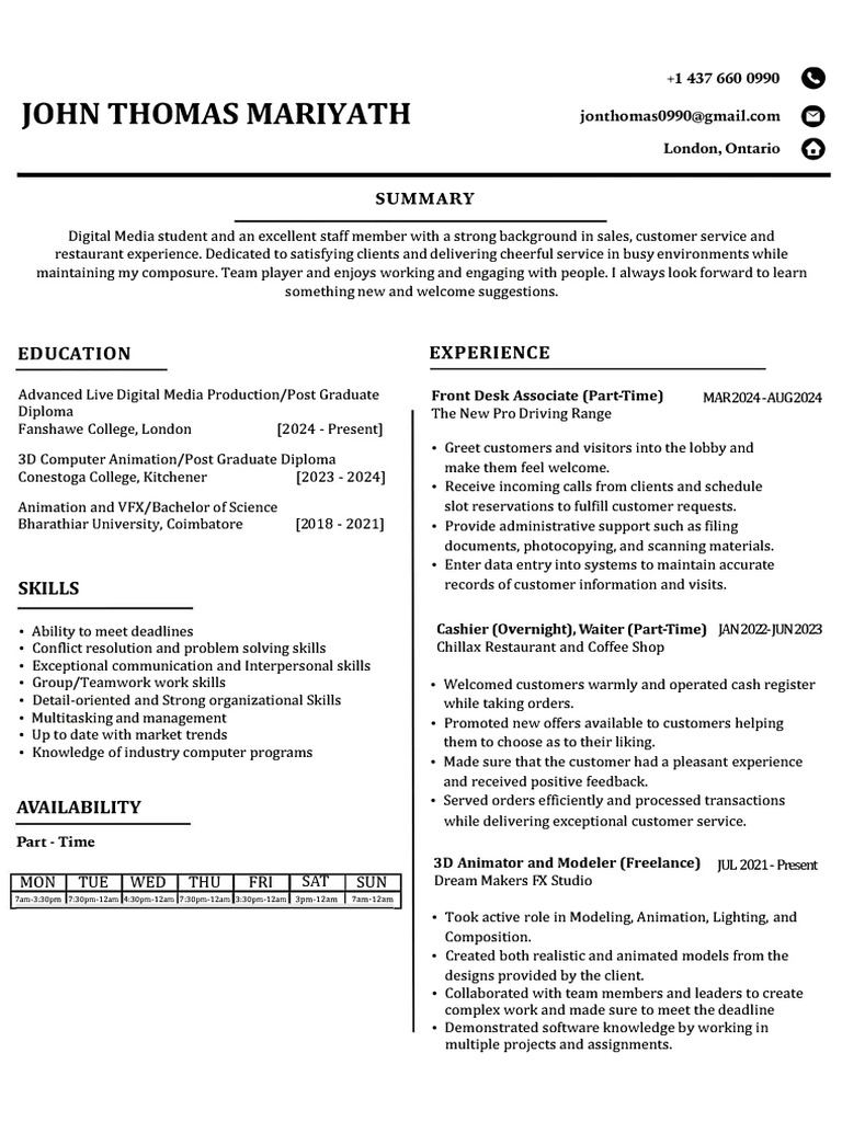 John Thomas Mariyath Resume | PDF