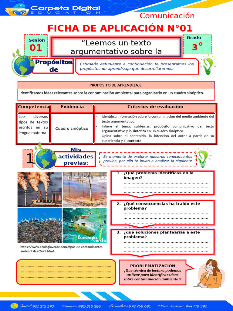 3° FICHA DE APLICACIÓN-SESIÓN1-SEM.1-EXP.6-COM | PDF