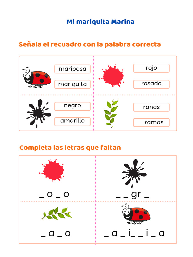 Lectura Mi Mariquita Marina | PDF