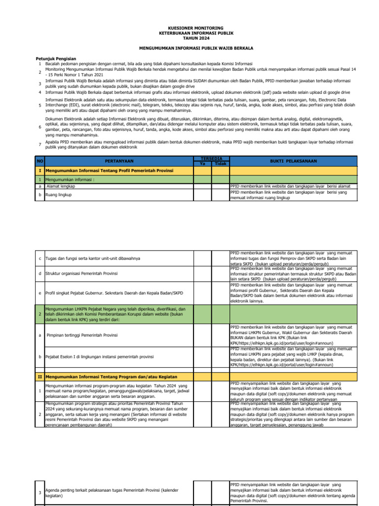 SAQ MONEV 2024-Pemprov - Pedoman - OK | PDF