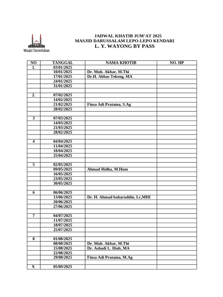 Khatib Jumat 2025 | PDF