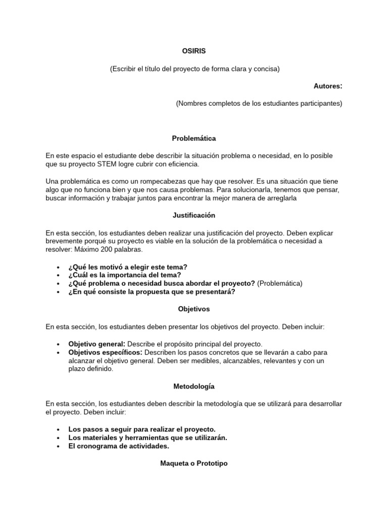 Formato Stem 2024 | PDF