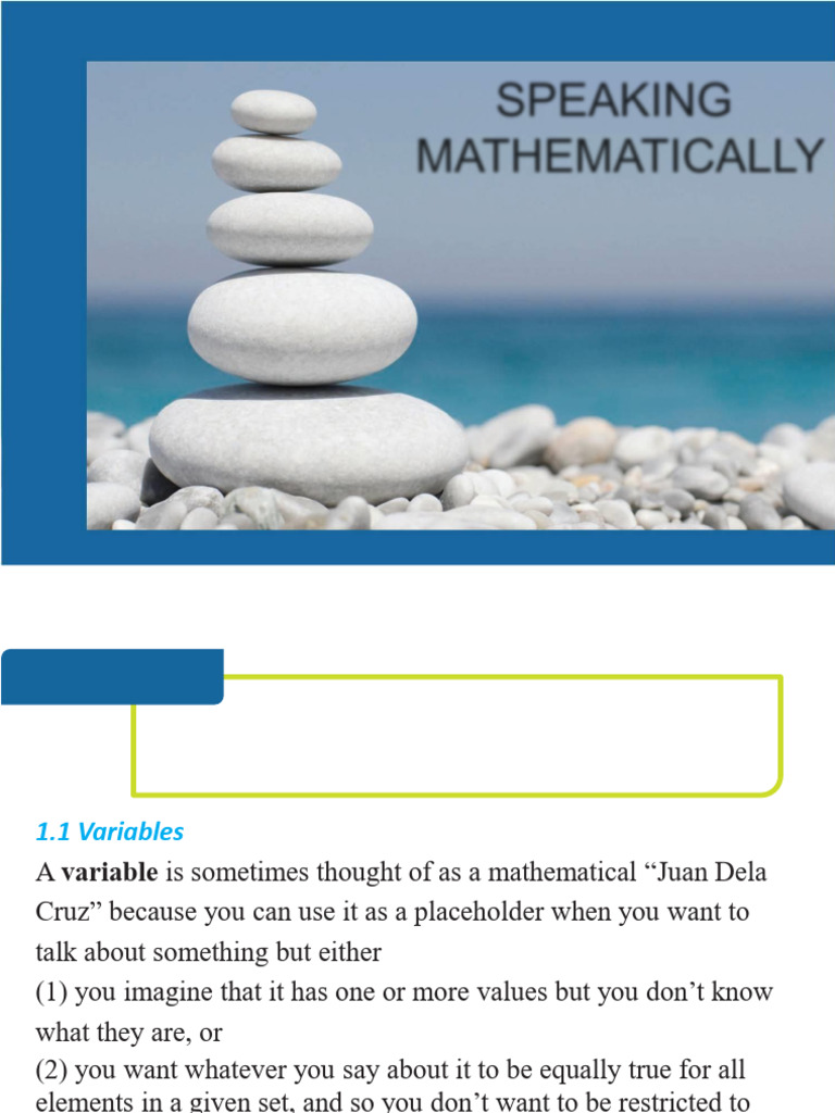 Speaking Mathematically | PDF