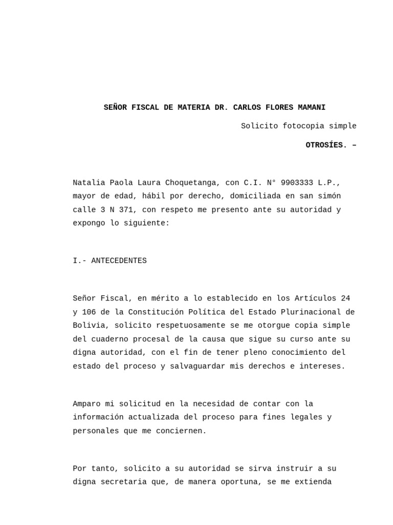 Memorial Fotocopia Simple Natalia | PDF