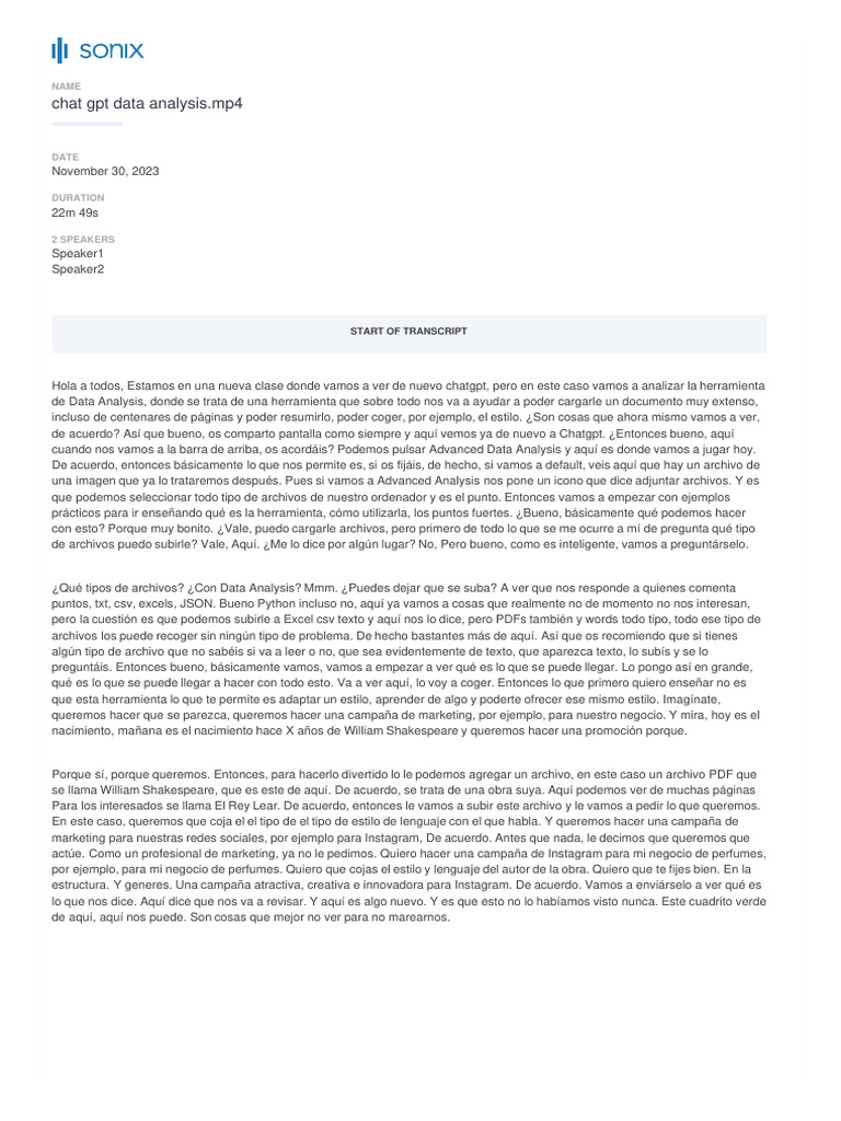 Chat GPT Data Analysis | PDF