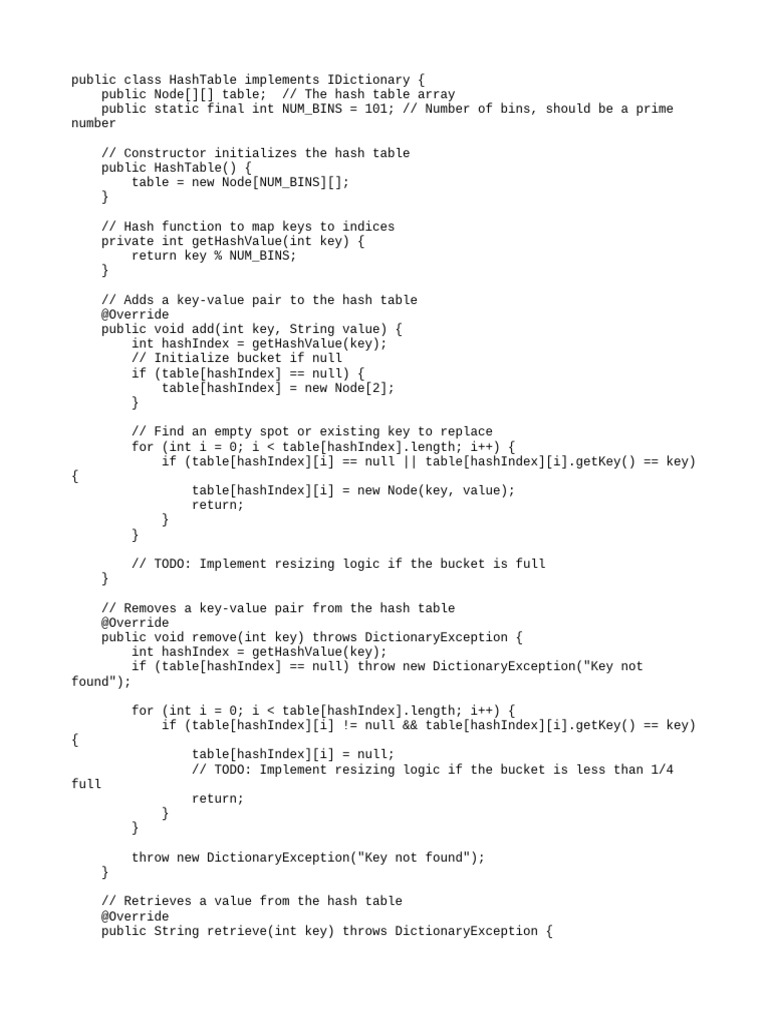 Public Class HashTable Implements I | PDF