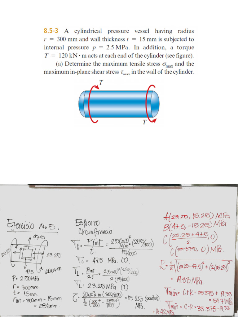 Ejercicio Resuelto - Círculo de Mohr (Tanques) | PDF