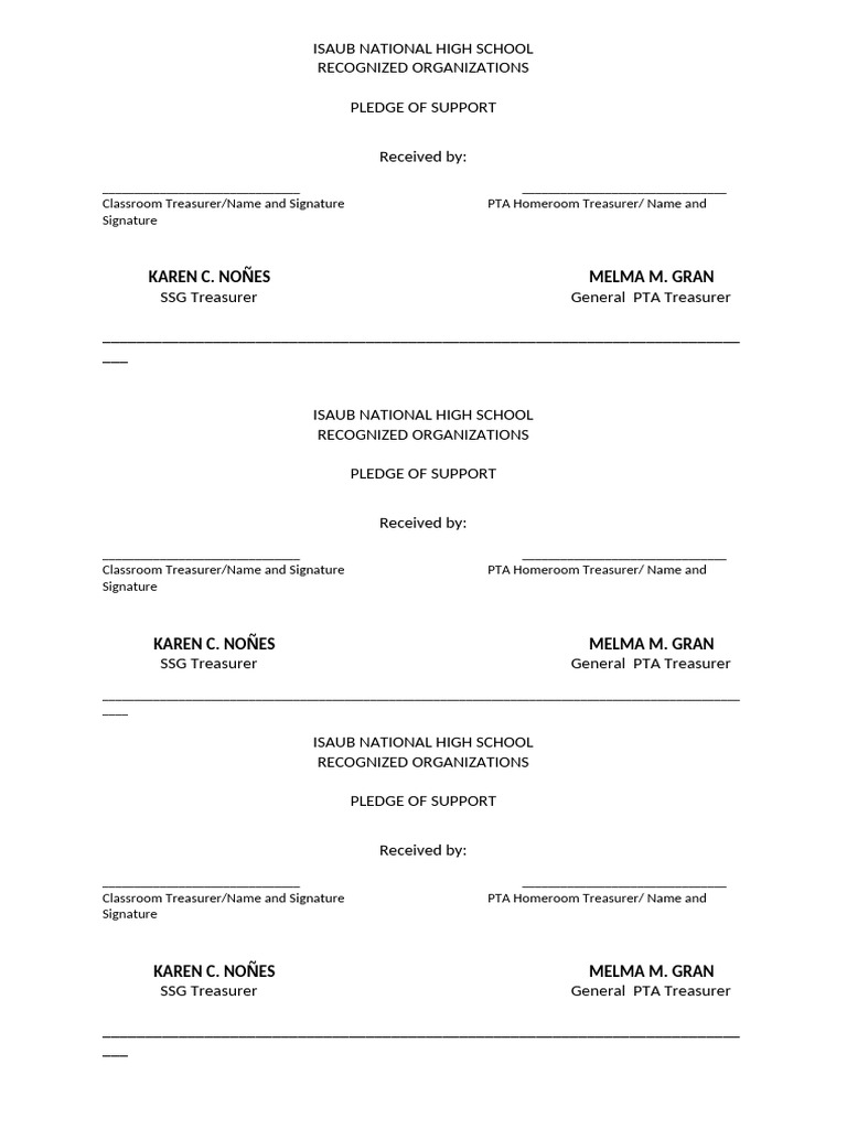 Pledge of Support | PDF