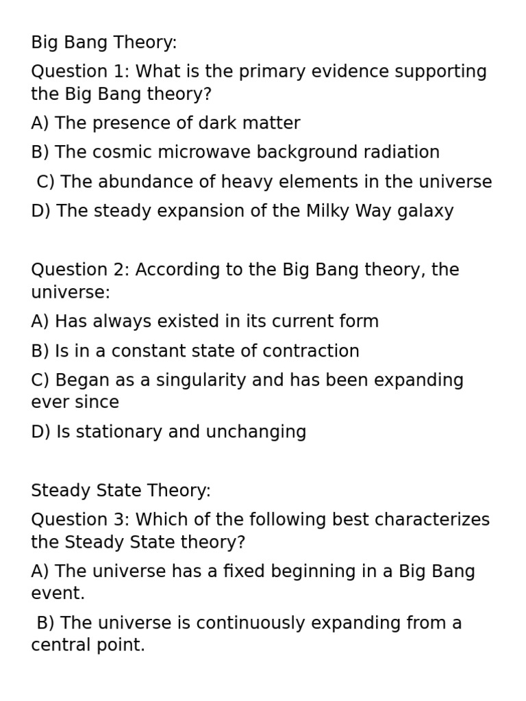 Unit Test Student | PDF | Universe | Big Bang