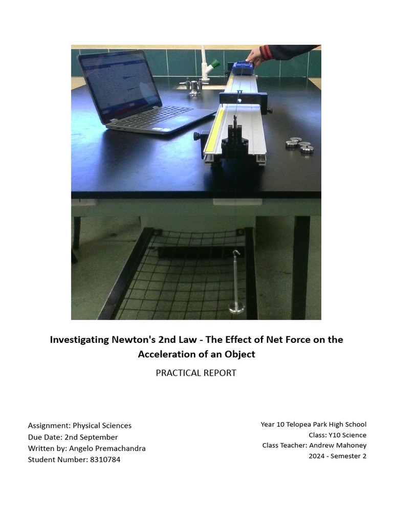 Investigating The Effect of Net Force On The Acceleration of An Object ...
