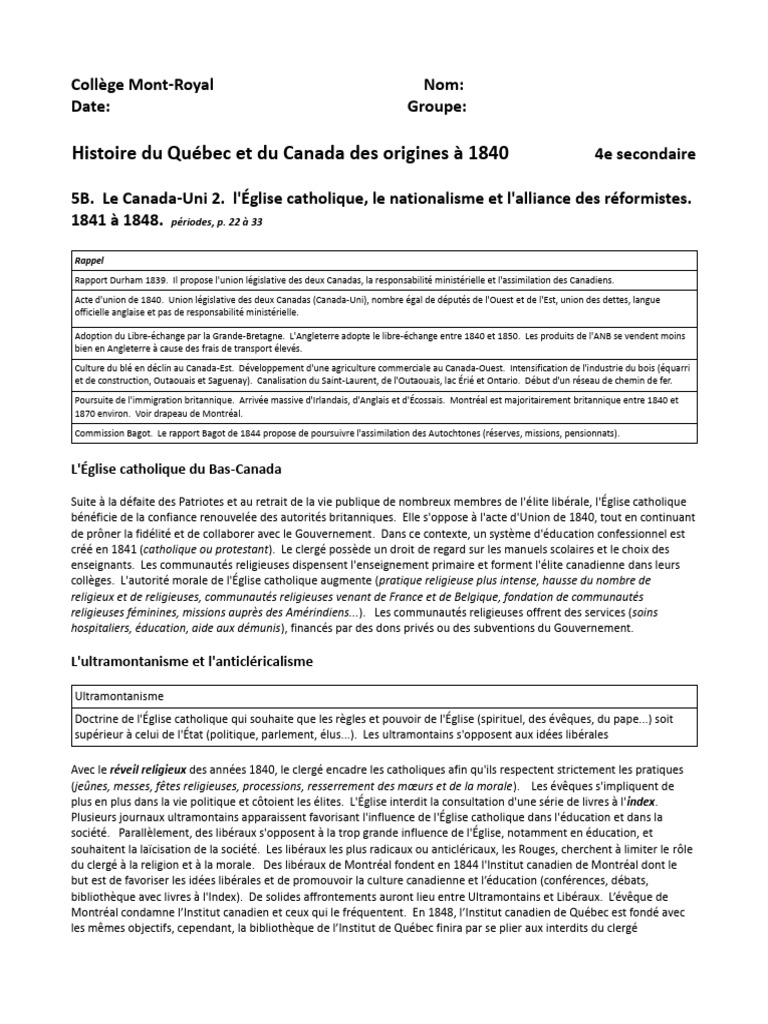 Histoire Du Québec Et Du Canada Des Origines À 1840 | PDF