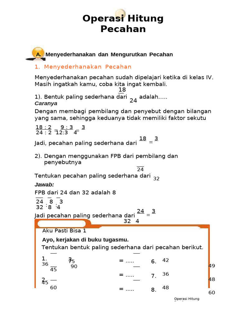 Soal MTK Pecahan | PDF