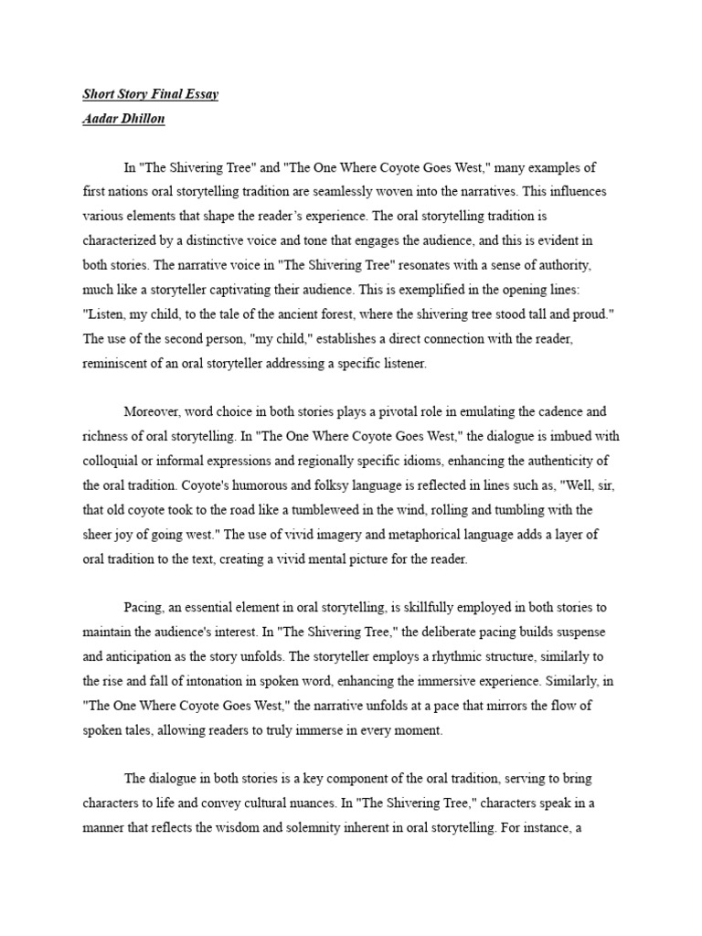 Short Story Final Essay | PDF