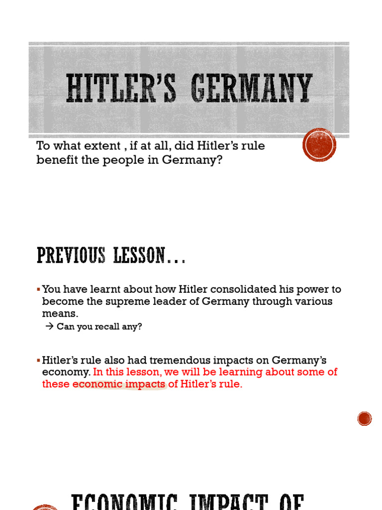 Economic Impact of Hitler's Rule | PDF