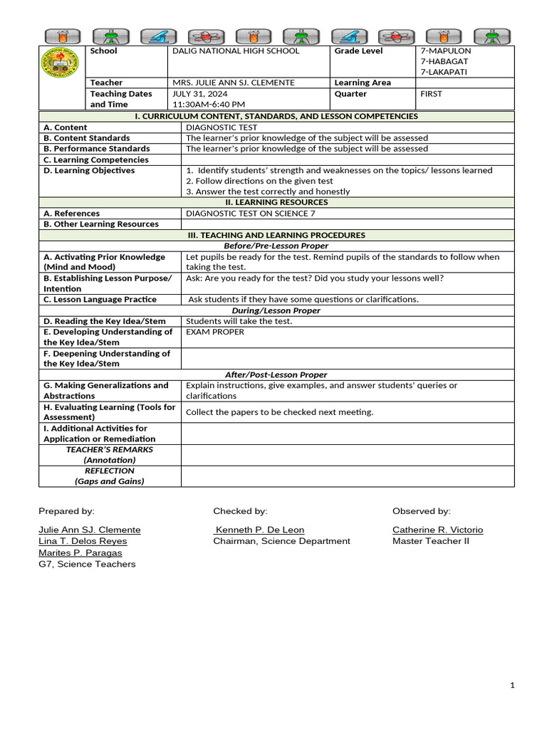 Diagnostic Test | PDF