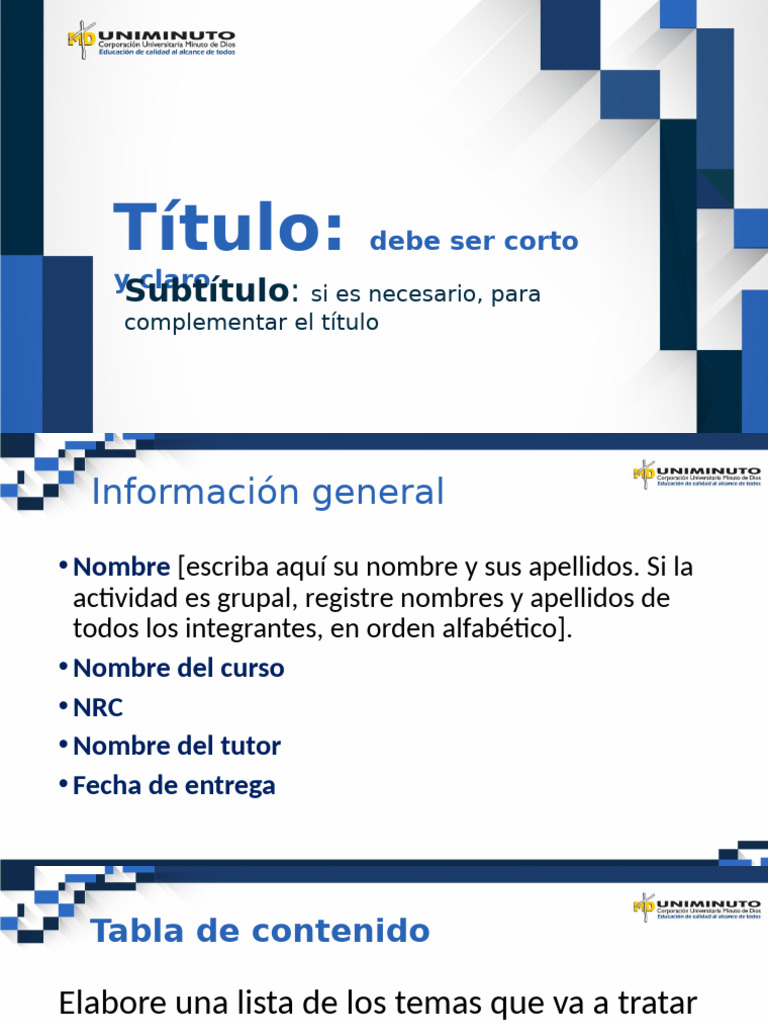 Uni2 - Anexo - Plantilla - Entregable - Presentación Diapositivas | PDF