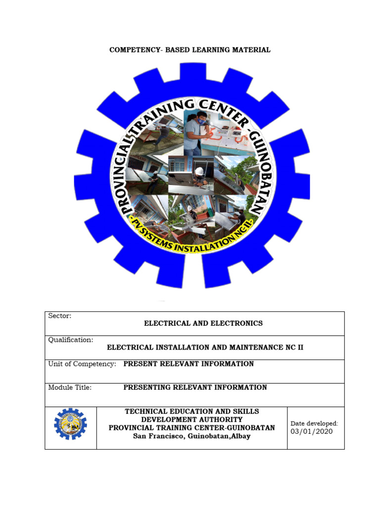 Basic 6. CBLM Present Relevant Information | PDF