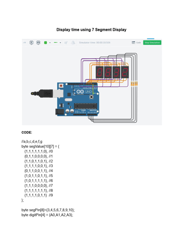 Display Time Using 7 Segment Display-17 Prac | PDF
