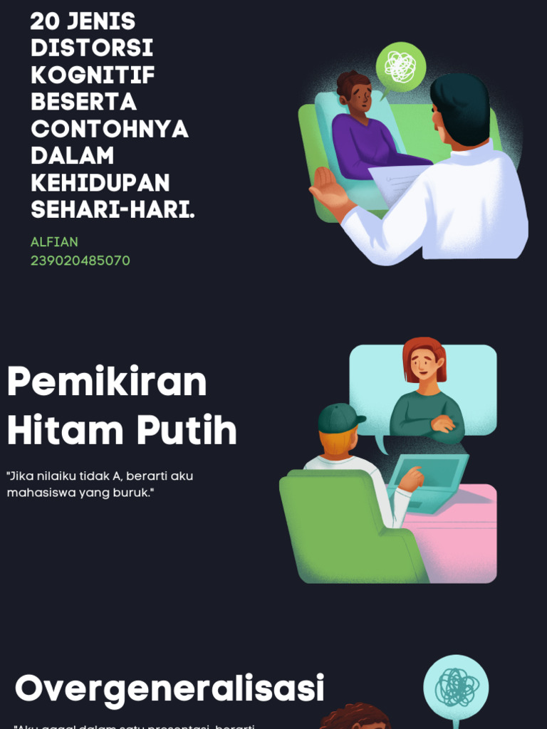 Tugas 20 Jenis Dan Contoh Distorsi Kognitif | PDF