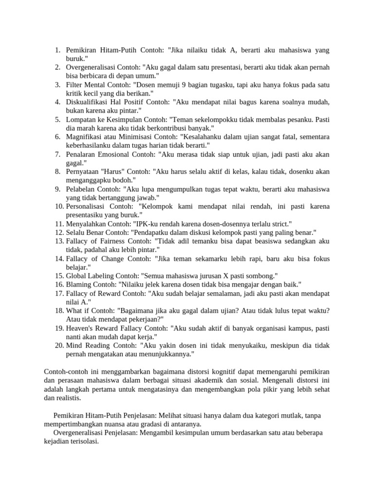 Materi Distorsi Kognitif | PDF
