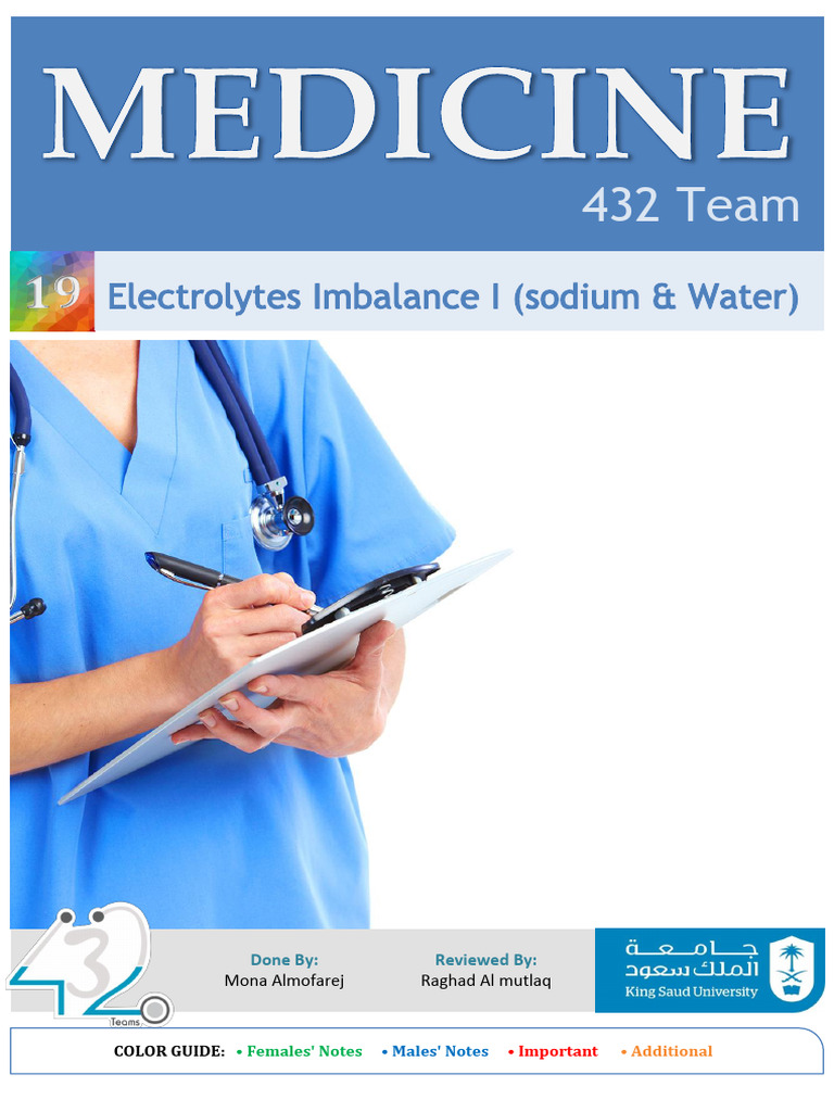 KSUMSC - Electrolytes Imbalance I (UPDATED) | PDF | Clinical Medicine ...