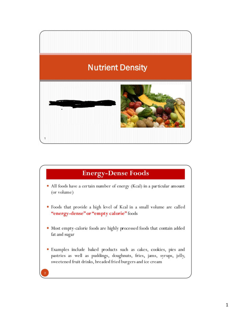 Nutrient Density | PDF