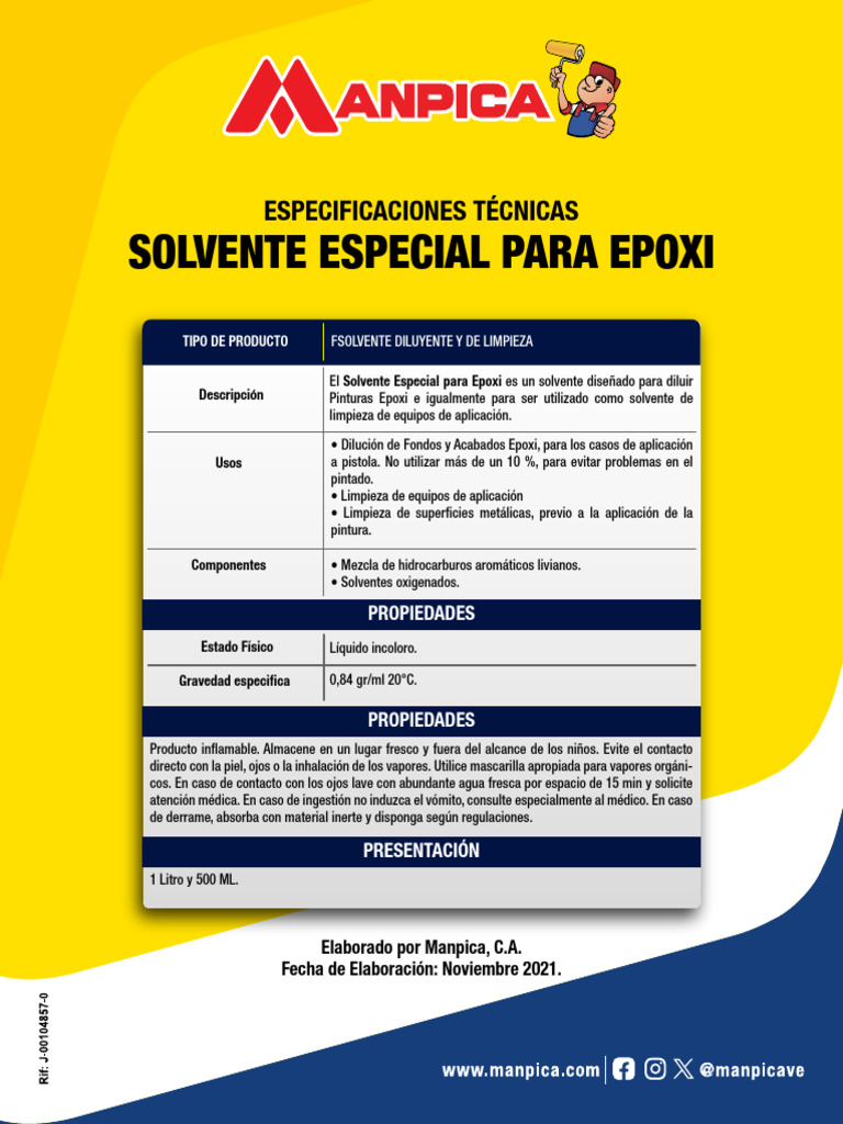 Solvente Epoxi Ficha Tecnica 2023 | PDF