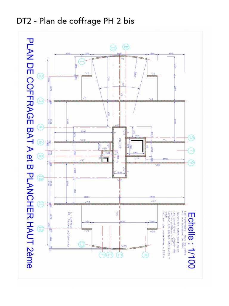 DT2 - Plan de Coffrage PH 2 Bis (3) | PDF
