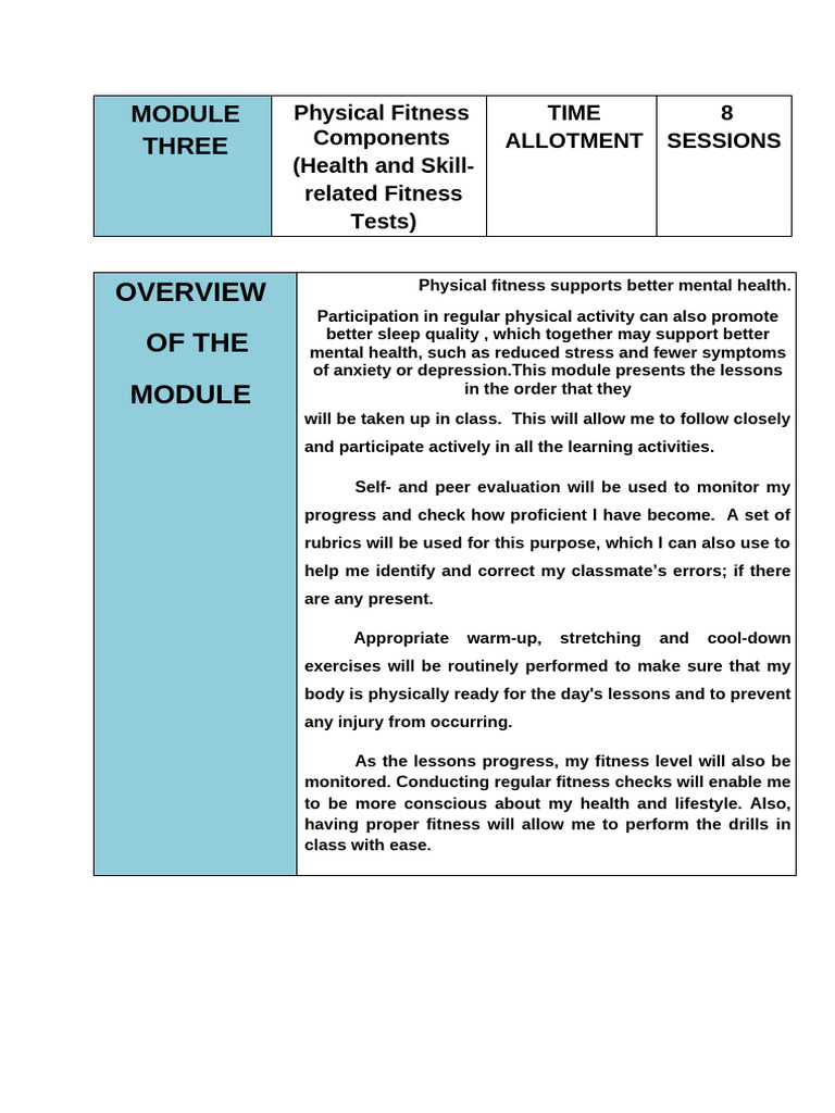 PE 7 Learner's Material - Unit 3 | PDF