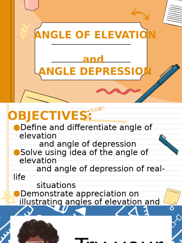 Angles of Elevation Depression | PDF