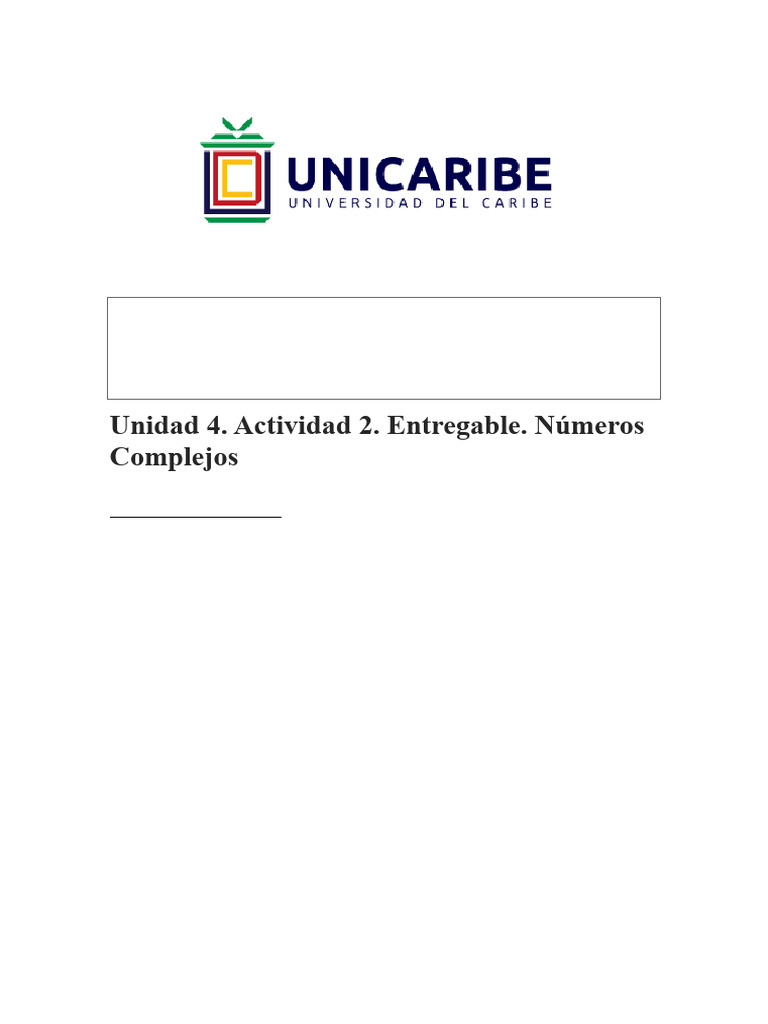 Entregable. Números Complejos | PDF