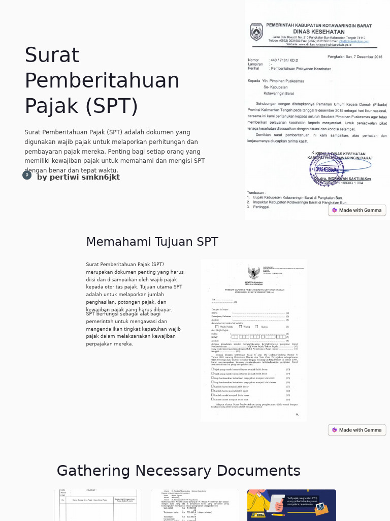 Surat Pemberitahuan Pajak SPT | PDF